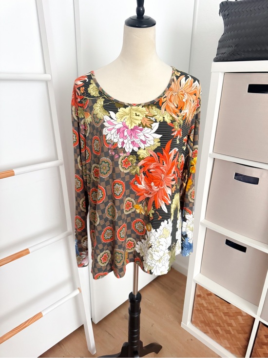 Johnny Was | Tops | Johnny Was Mixed Print Floral Long Sleeve Top Tunic ...